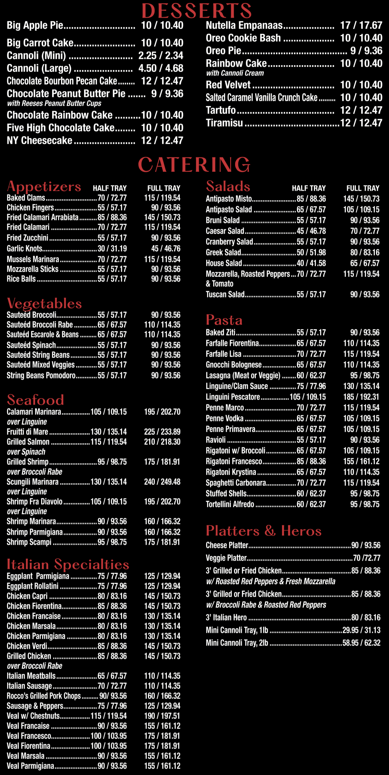 Catering - Phil’s Pizzeria & Restaurant – Syosset, NY